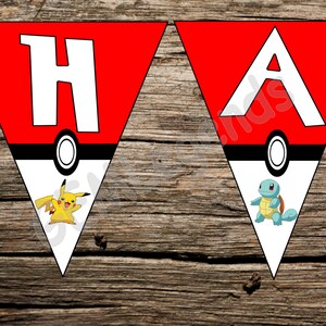 Pokemon Birthday Banner, Pokemon Birthday Party, Pokemon Go Birthday ...