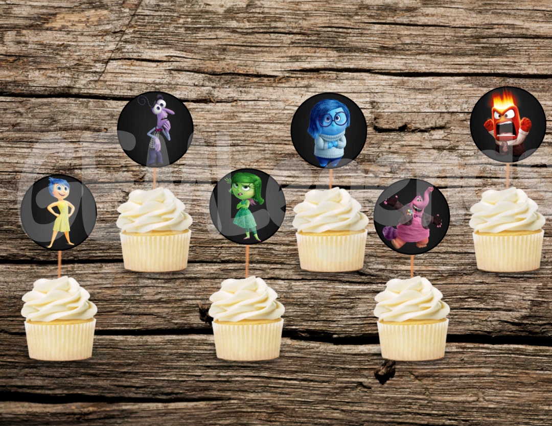 Inside Out Cupcake Toppers, Inside Out Birthday, Inside Out Birthday ...