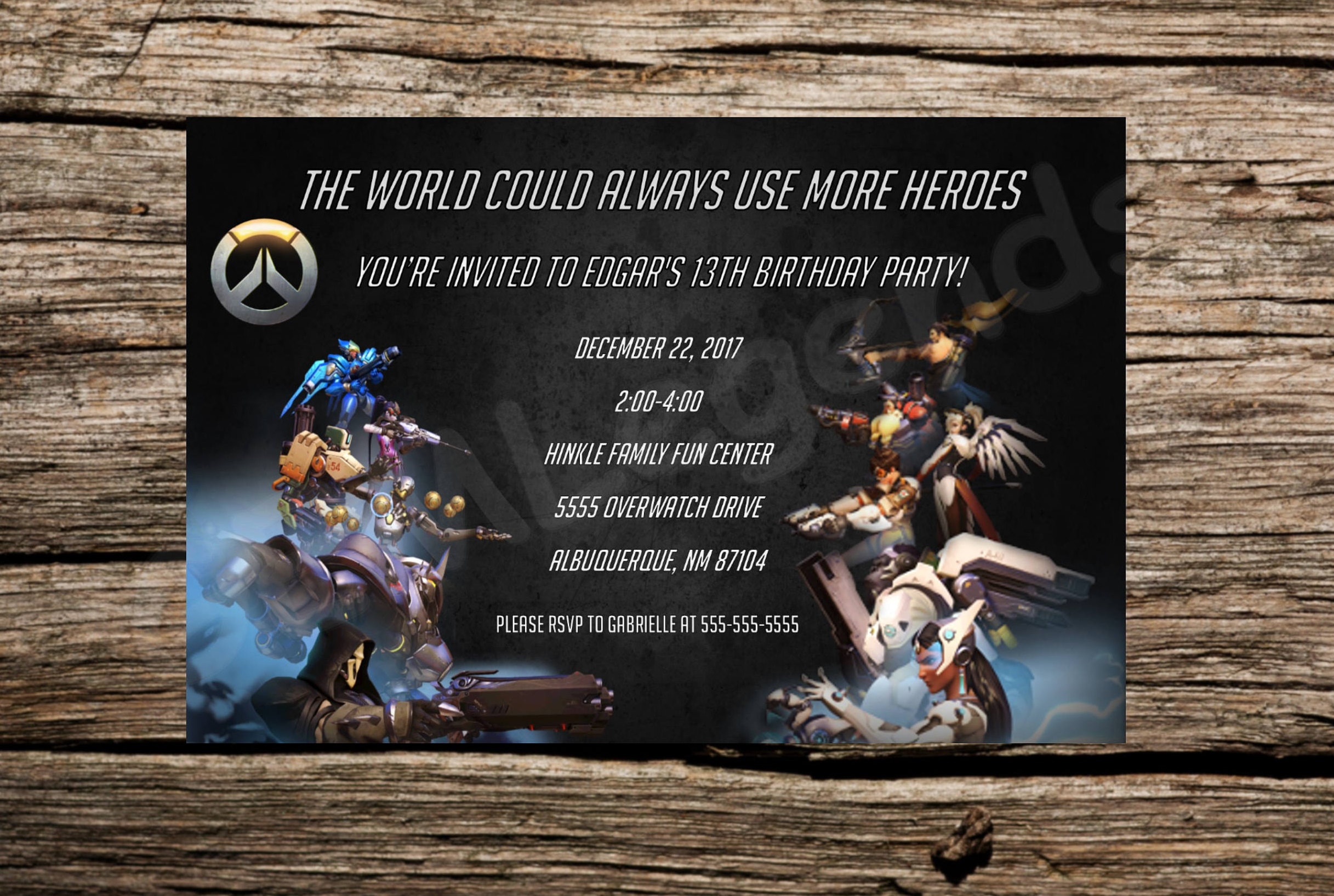 Overwatch Birthday Party, Overwatch Birthday Invitation, Overwatch ...