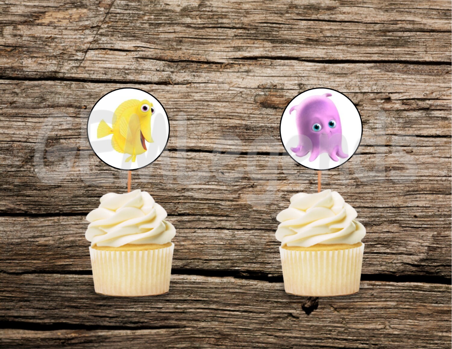 Finding Nemo Cupcake Toppers, Finding Nemo Birthday, Nemo Cupcake ...