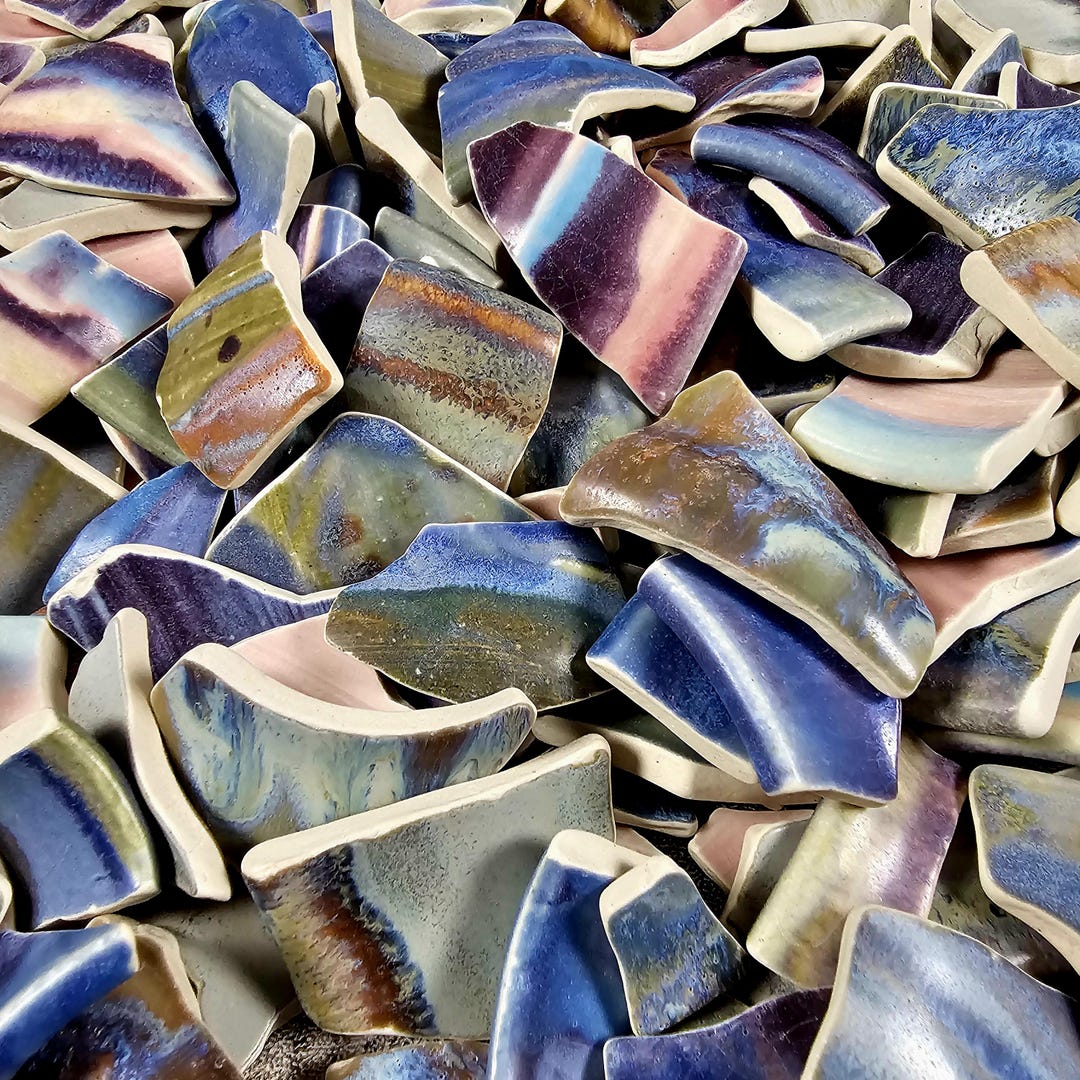 Tumbled Ceramic Shards: Assorted Glazed Pottery Pieces for Crafts Half ...