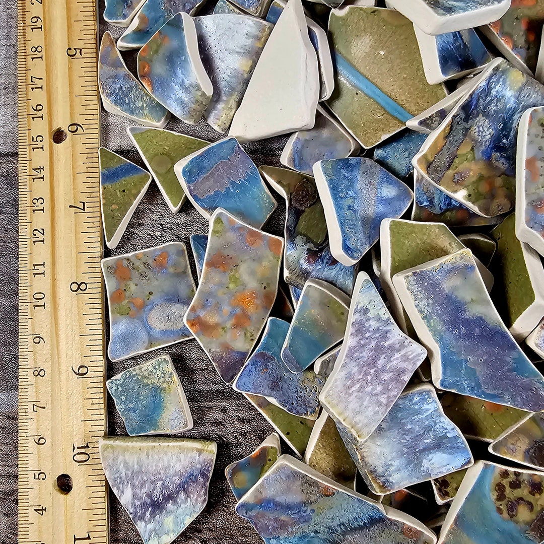Tumbled Ceramic Shards in Assorted Shape, Size and Colors 12 Pieces ...