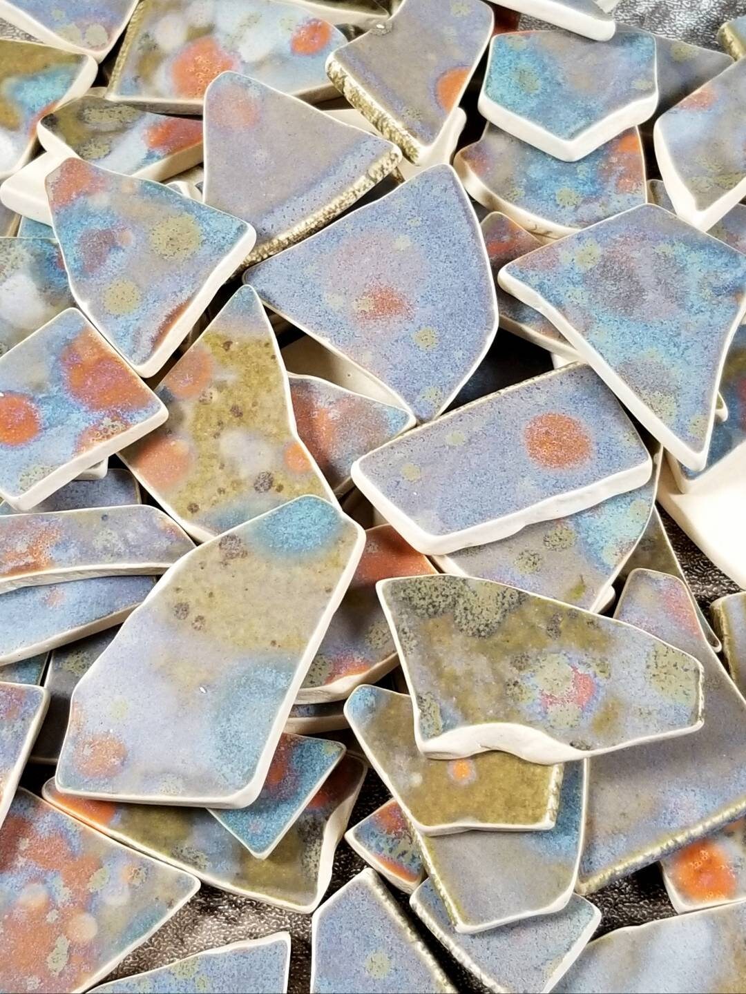 Pottery Shards for Mosaic Crafting or Jewelry Making Tumbled Smooth ...
