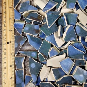 Blue Glazed Pottery Shards: Mosaic Crafting & Jewelry Supplies - Etsy