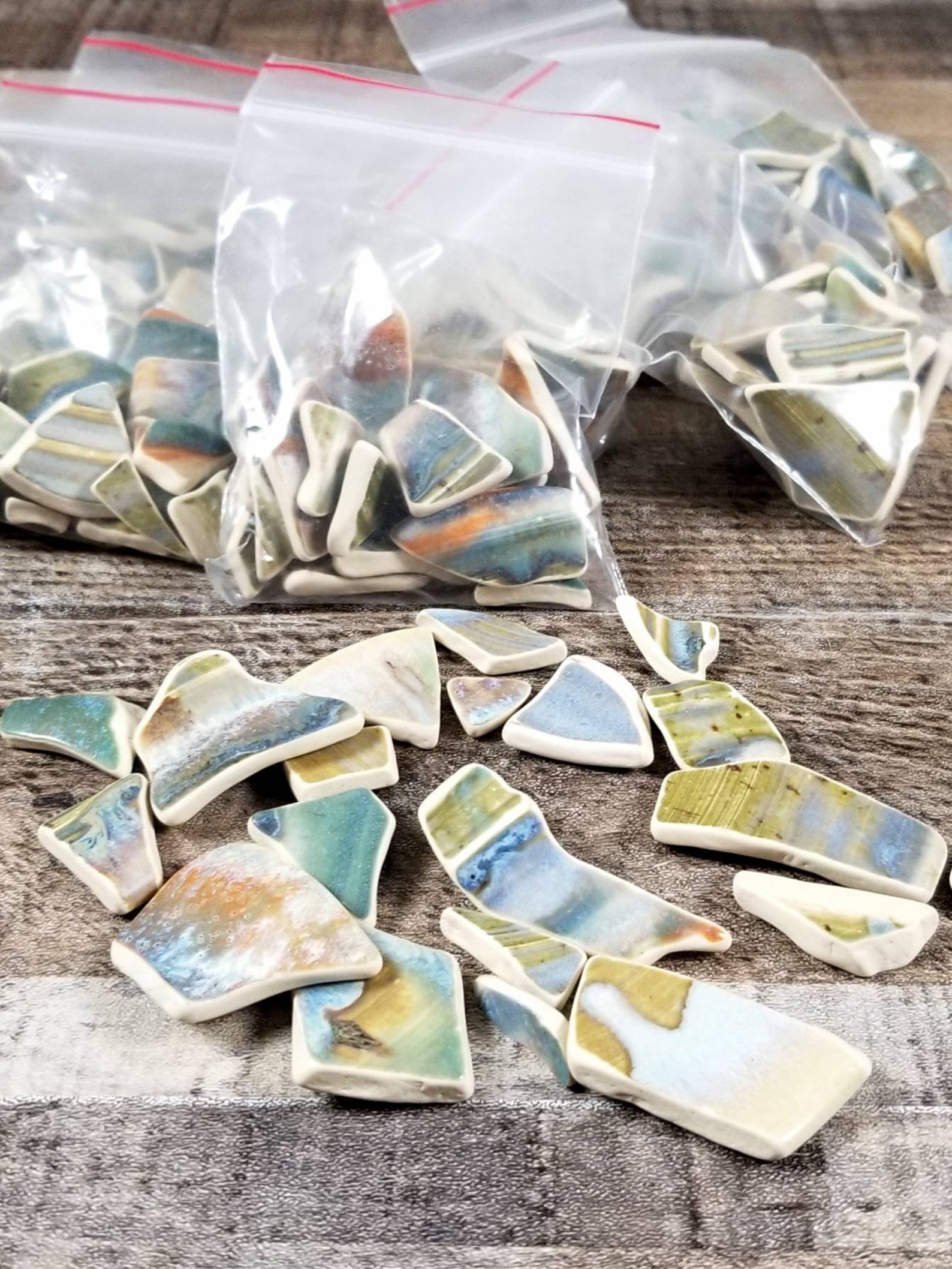 Tumbled Ceramic Shards in Assorted Shape Size and Colors - Etsy