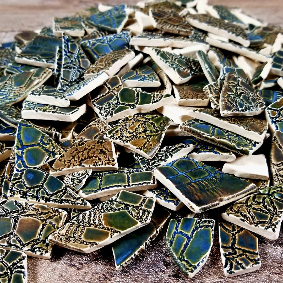 Pottery Shards for Mosaic Crafting or Jewelry Making Half Pound Tumbled ...