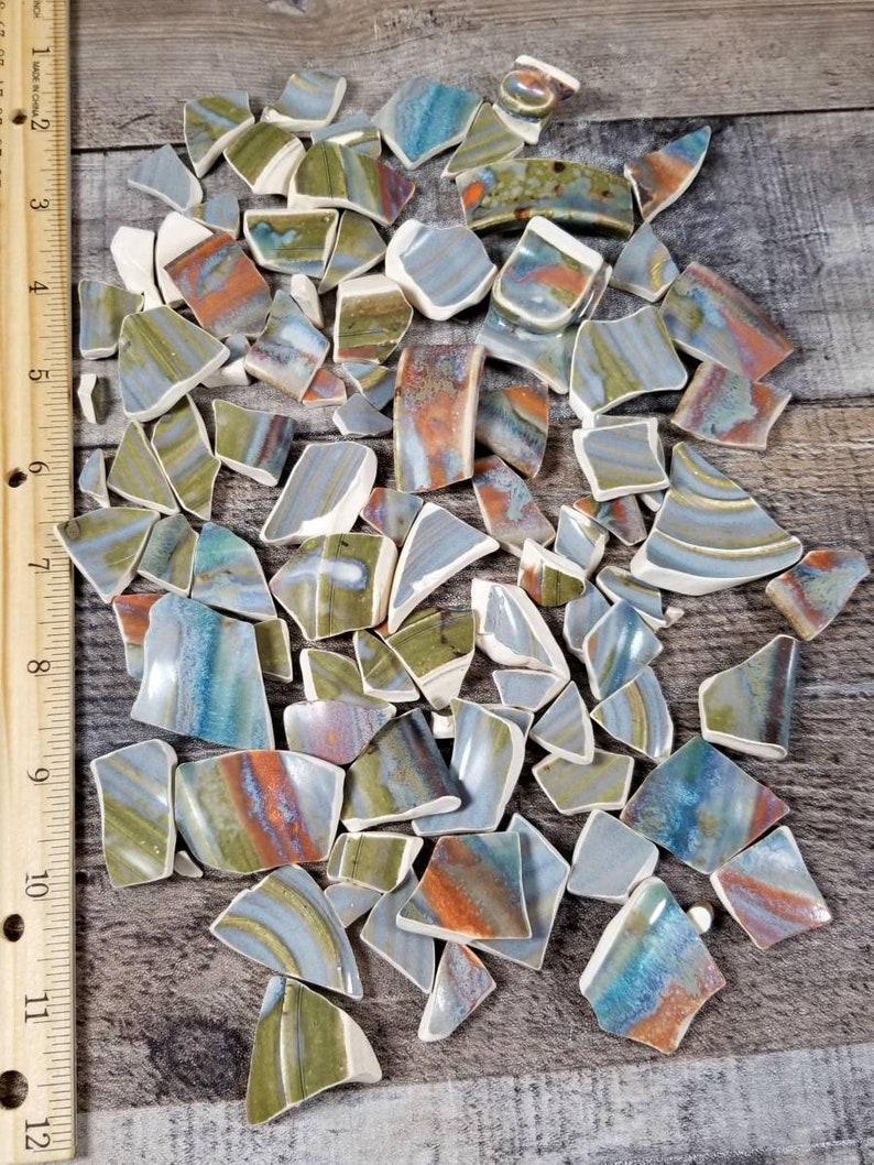 Tumbled Ceramic Shards in Assorted Shape Size and Colors - Etsy