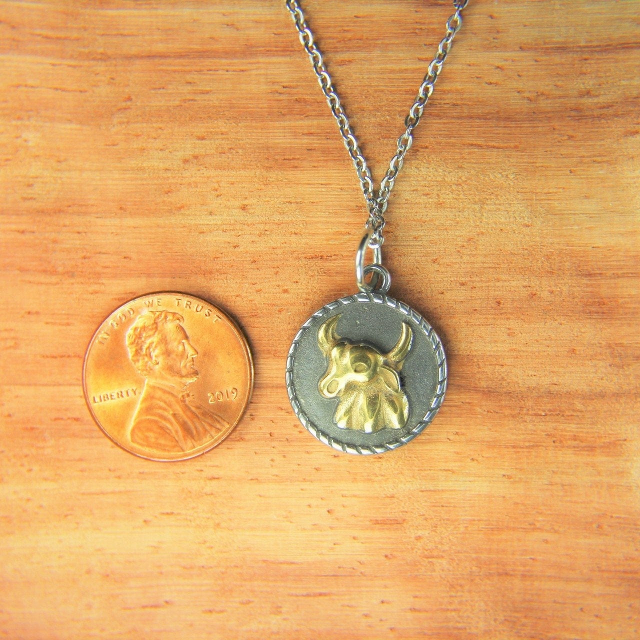 Stainless Steel Taurus Charm Necklace Silver Taurus Charm - Etsy UK