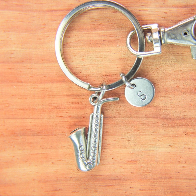 Music Gift Saxophone Keychain Saxophone Key Ring Silver - Etsy