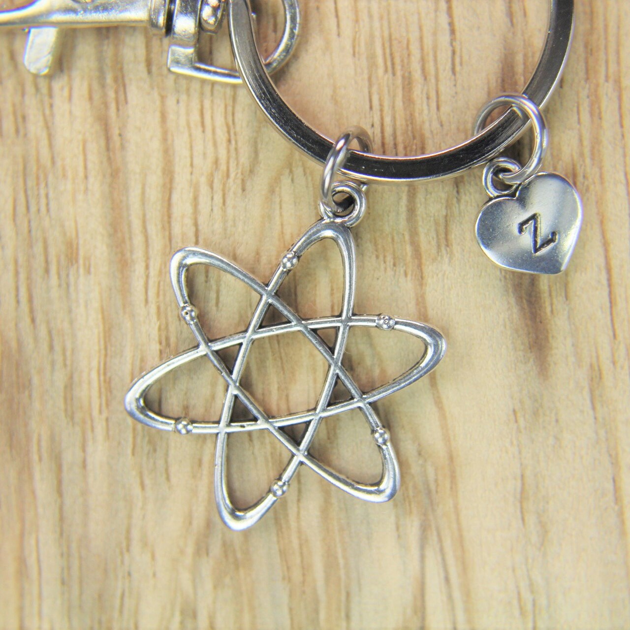 Silver Atom Charm Keyring Science Teacher Gift Atomic Symbol | Etsy