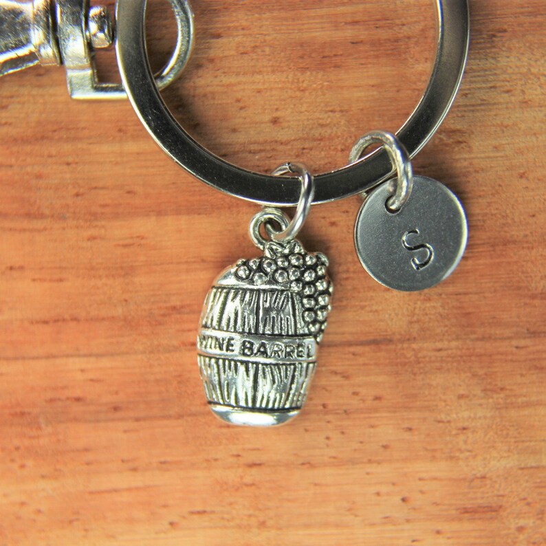 Silver Wine Barrel Charm Keychain Beer Bucket Charm Keychain Wine ...