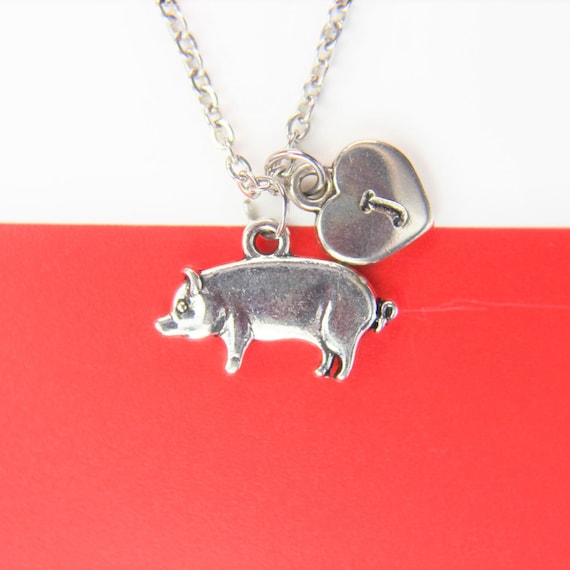 Best Christmas Gift Silver Pig Charm Necklace Pig Charm Animal | Etsy
