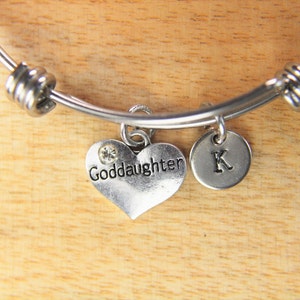Goddaughter Bracelet Silver Goddaugther Charm Bangle Daughter Jewelry ...