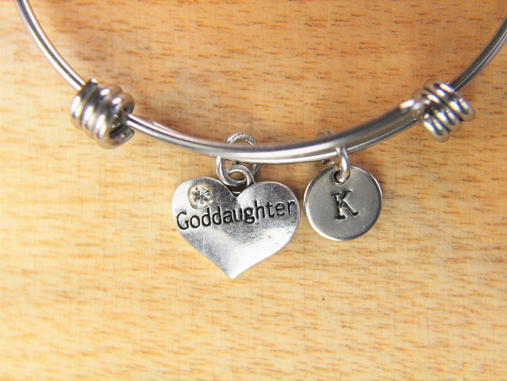 Goddaughter Bracelet Silver Goddaugther Charm Bangle Daughter | Etsy