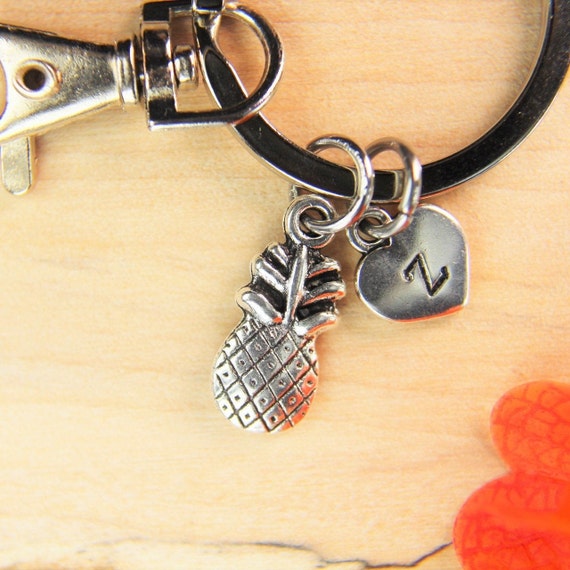 Silver Pineapple Charm Keychains Pineapple Keychain Fruit | Etsy