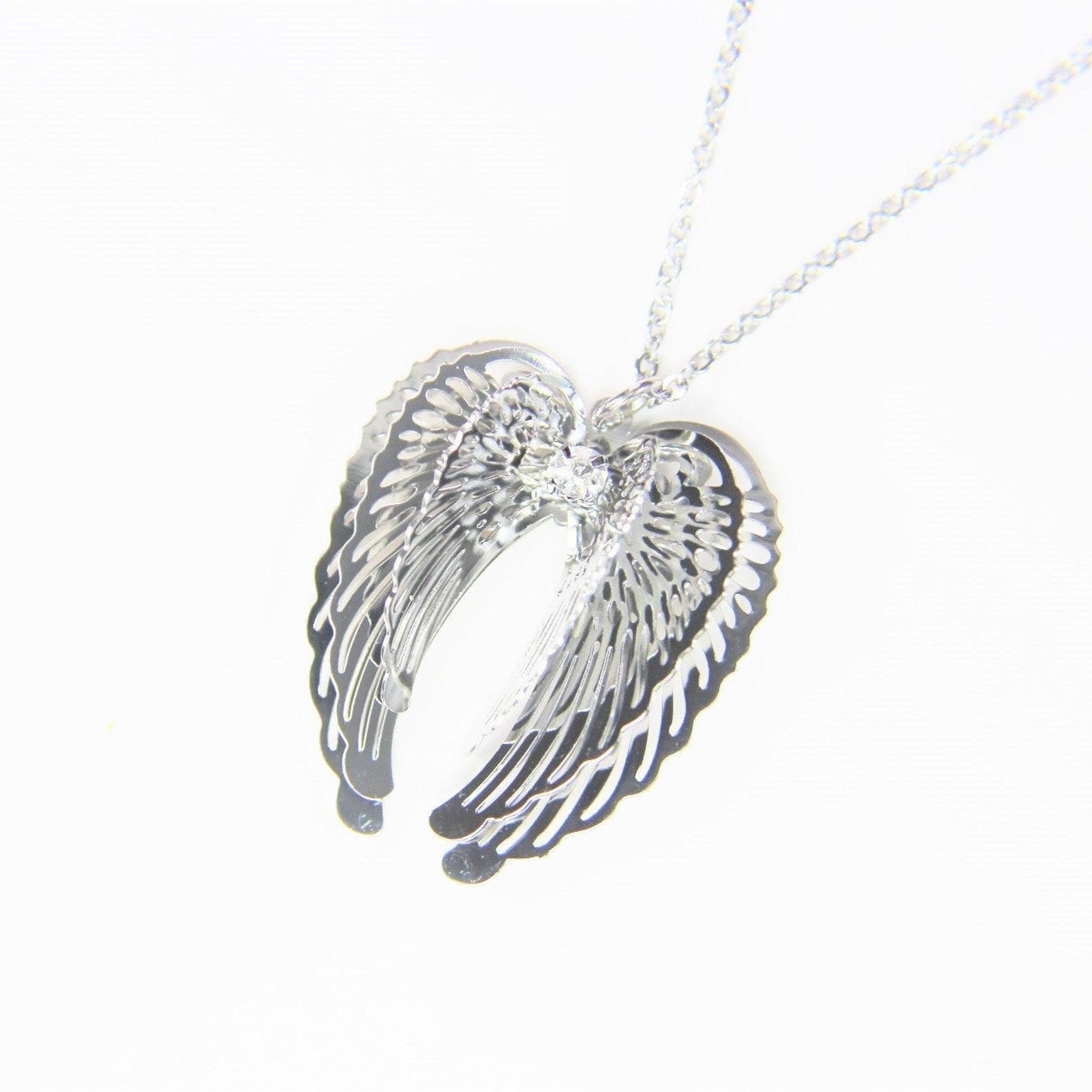 Angel Wing Necklace Platinum Wing Jewelry Granddaughter Gift | Etsy
