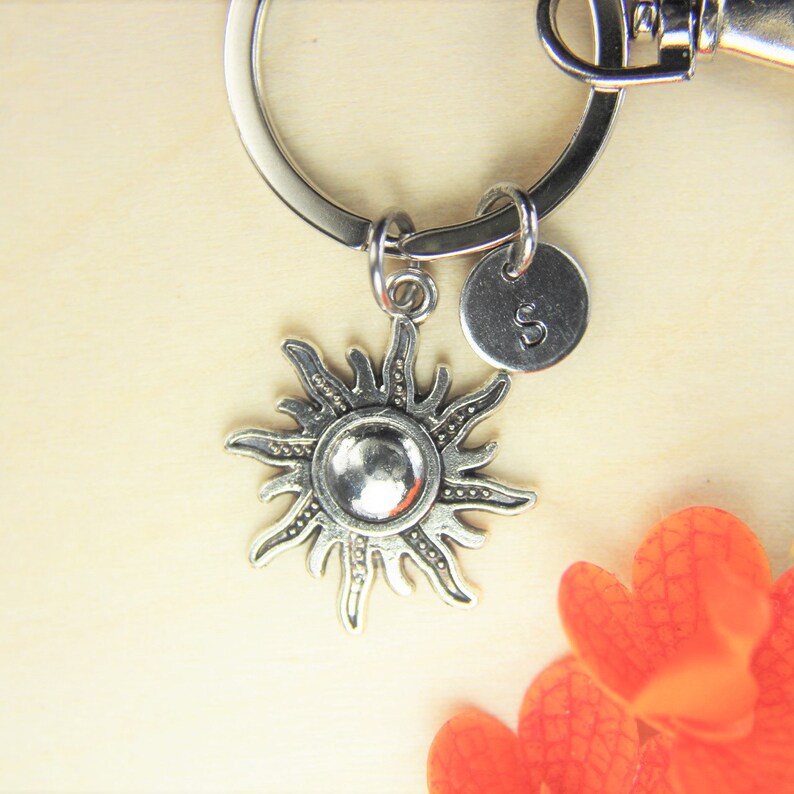 Sun Keyring Silver Sun Charm Keyring Sun Charms Sun Pendant | Etsy