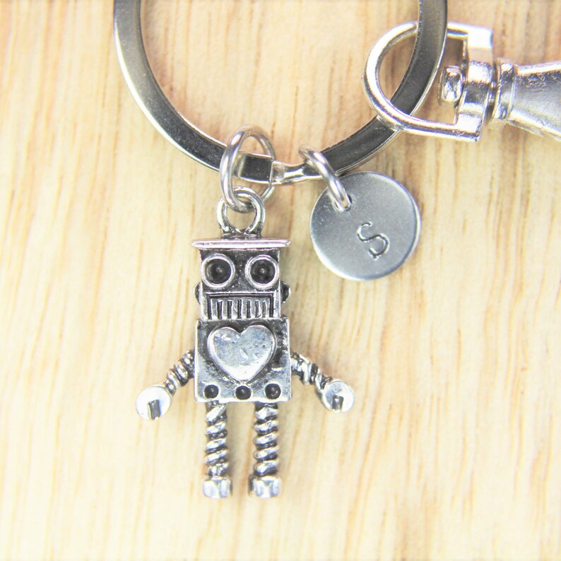 Silver Robot Charm Keychain Robot Charm Keychain Robot Pendant | Etsy