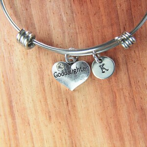 Goddaughter Bracelet Silver Goddaugther Charm Bangle Daughter Jewelry ...