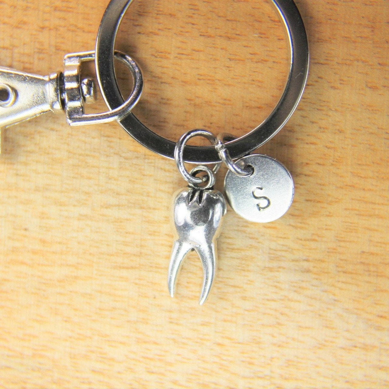 Silver Tooth Charm Keychain Molar Charm Dental Hygienist Charm | Etsy