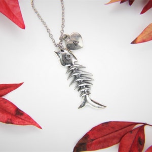 Best Christmas Gift Silver Fishbone Charm Necklace Fishbone Charm ...