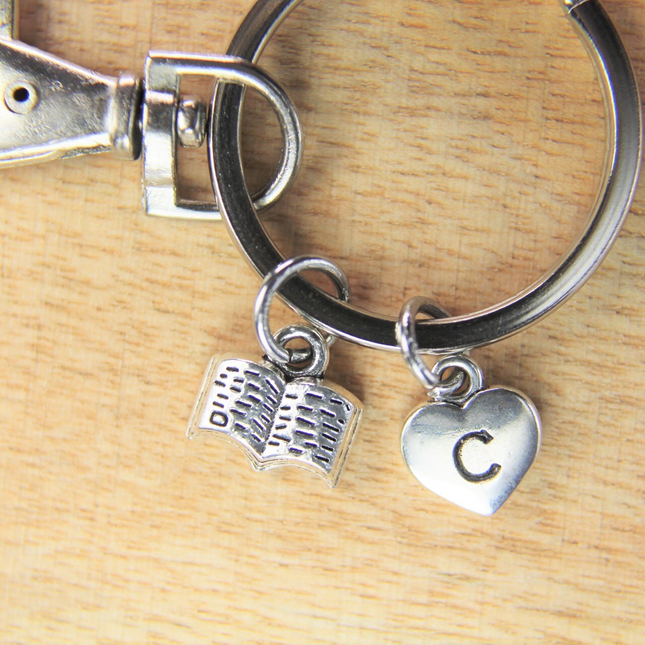 Silver Open Book Charm Keychain Open Book Charm Keychain - Etsy