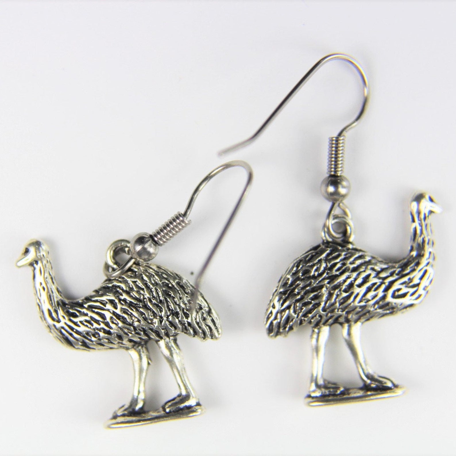 Silver Ostrich Earrings Animal Gift Ostrich Charm Ostrich - Etsy