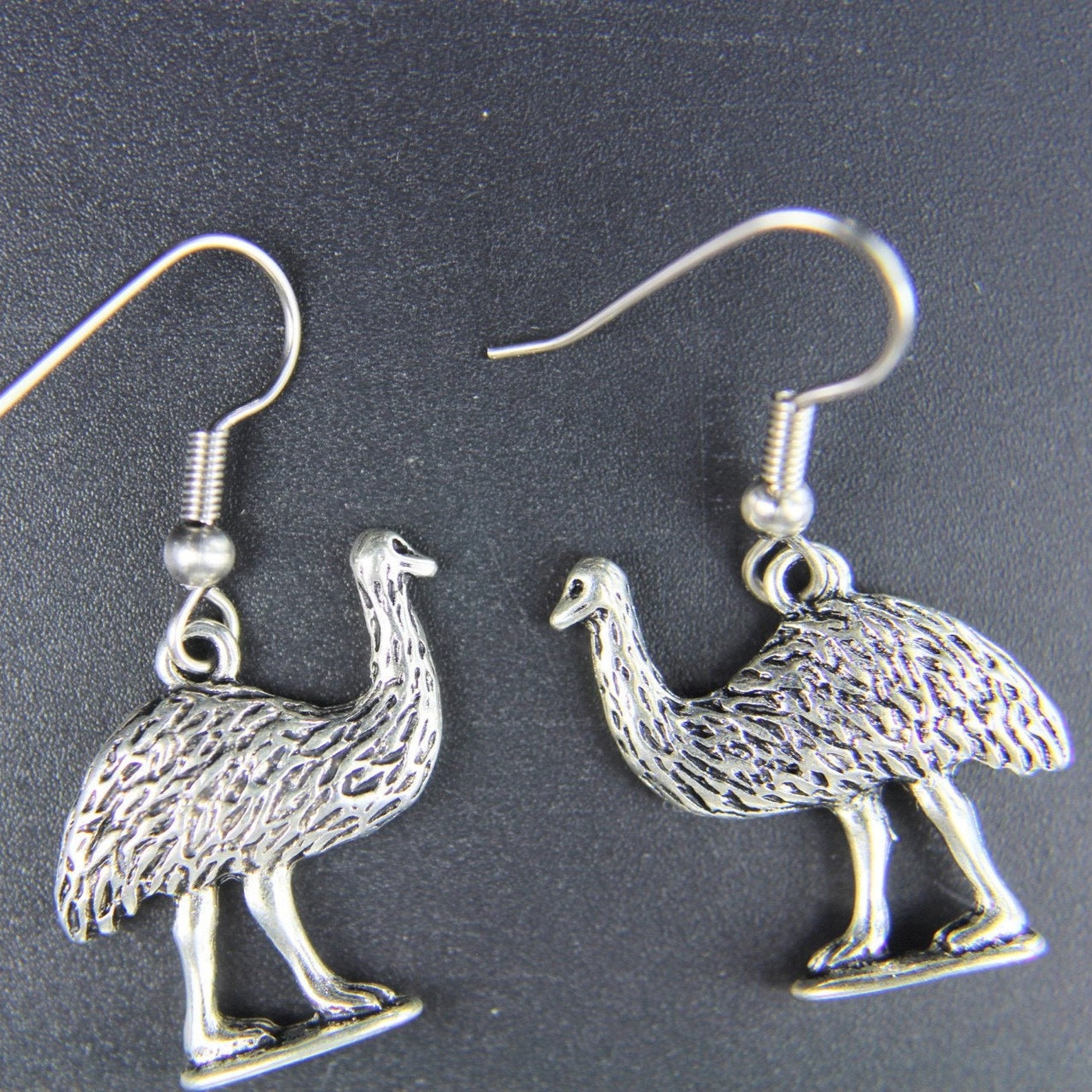 Silver Ostrich Earrings Animal Gift Ostrich Charm Ostrich - Etsy