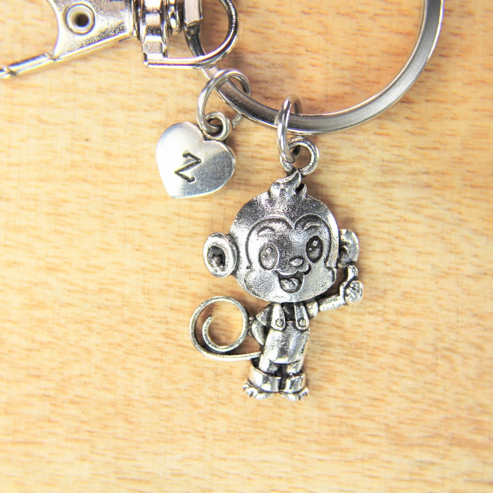 Monkey Keyring Silver Monkey Charm Keyring Mild Monkey Gift - Etsy UK