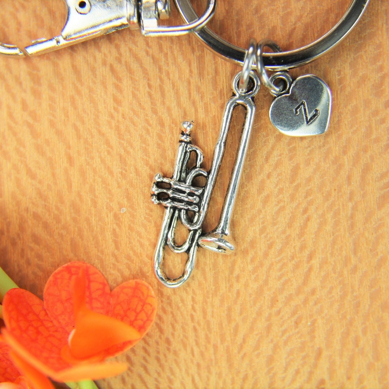 Trombone Charm Silver Trombone Charm Musical Instrument Charm | Etsy