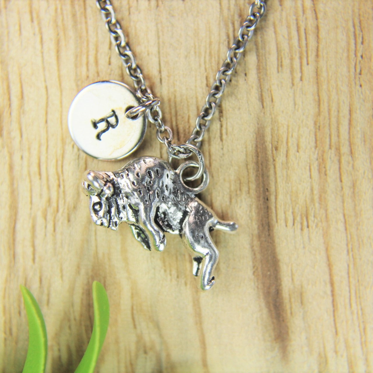 Bison Necklace Silver Buffalo Charm Necklace Animal Charm | Etsy