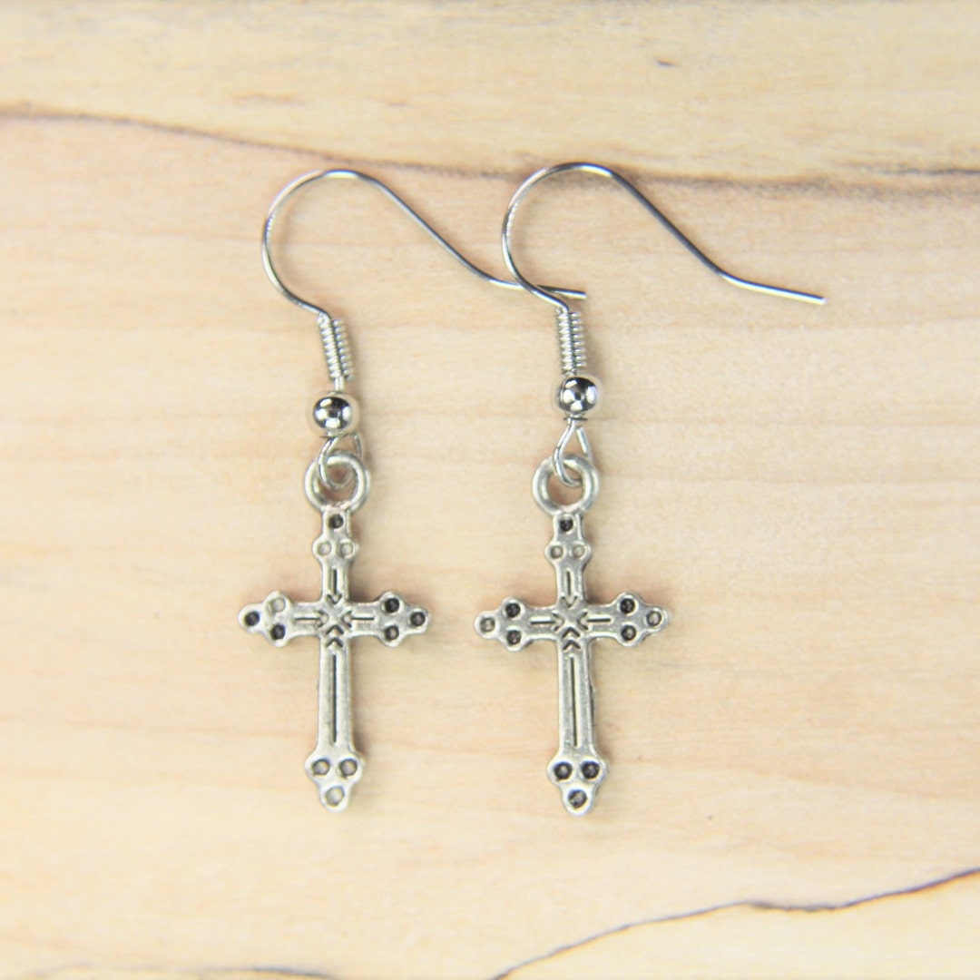 Tiny Cross Earrings Ankh Cross Earrings Christmas Gift Birthday Gift ...