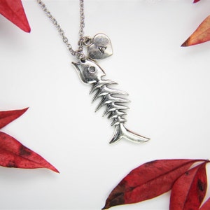 Best Christmas Gift Silver Fishbone Charm Necklace Fishbone Charm ...