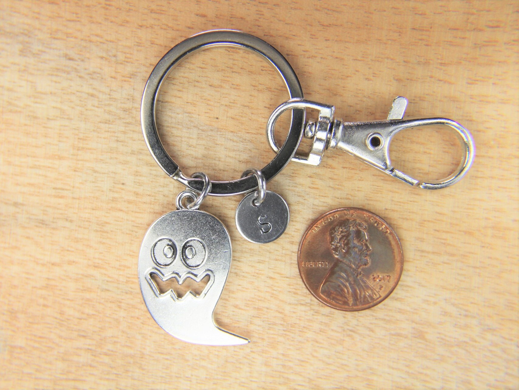 Ghost Keychain Ghost Pendant Silver Ghost Charm Halloween - Etsy