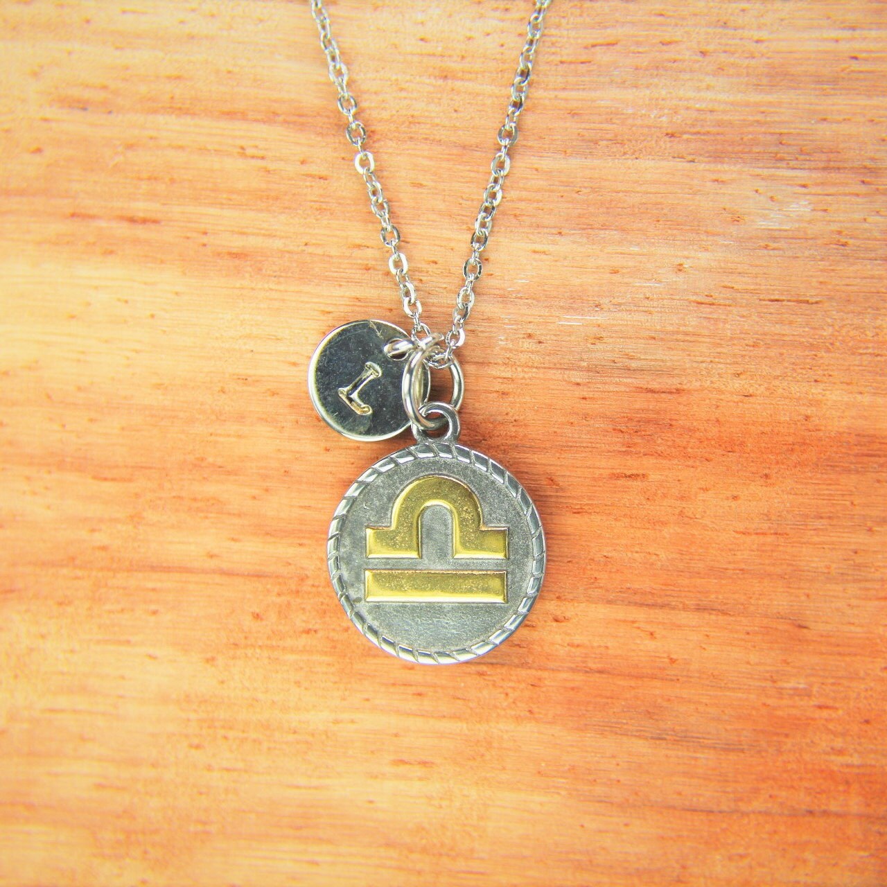 Stainless Steel Libra Charm Necklace Silver Libra Charm | Etsy