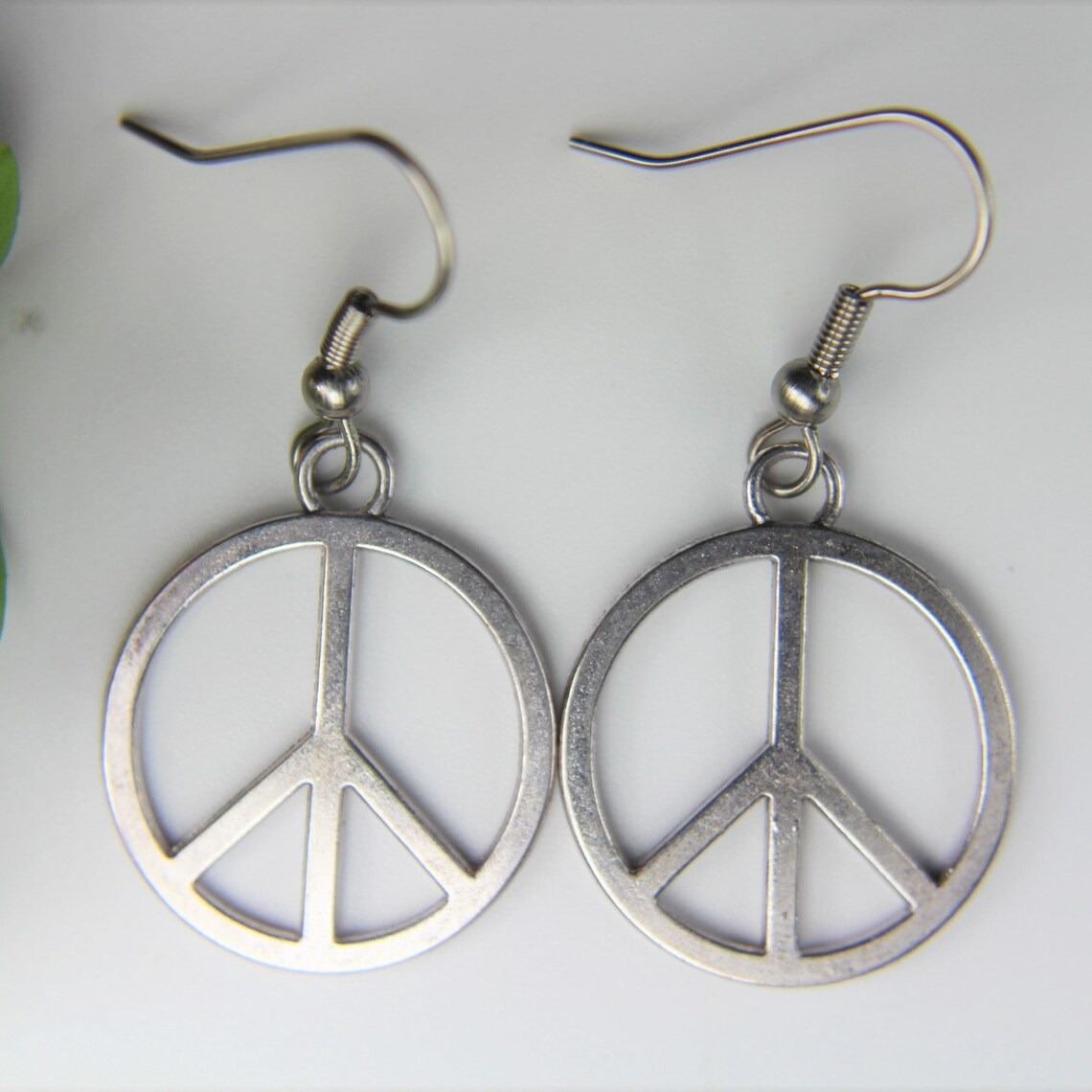 Sliver Peace Sign Earrings Peace Sign Earrings Peace Sing - Etsy