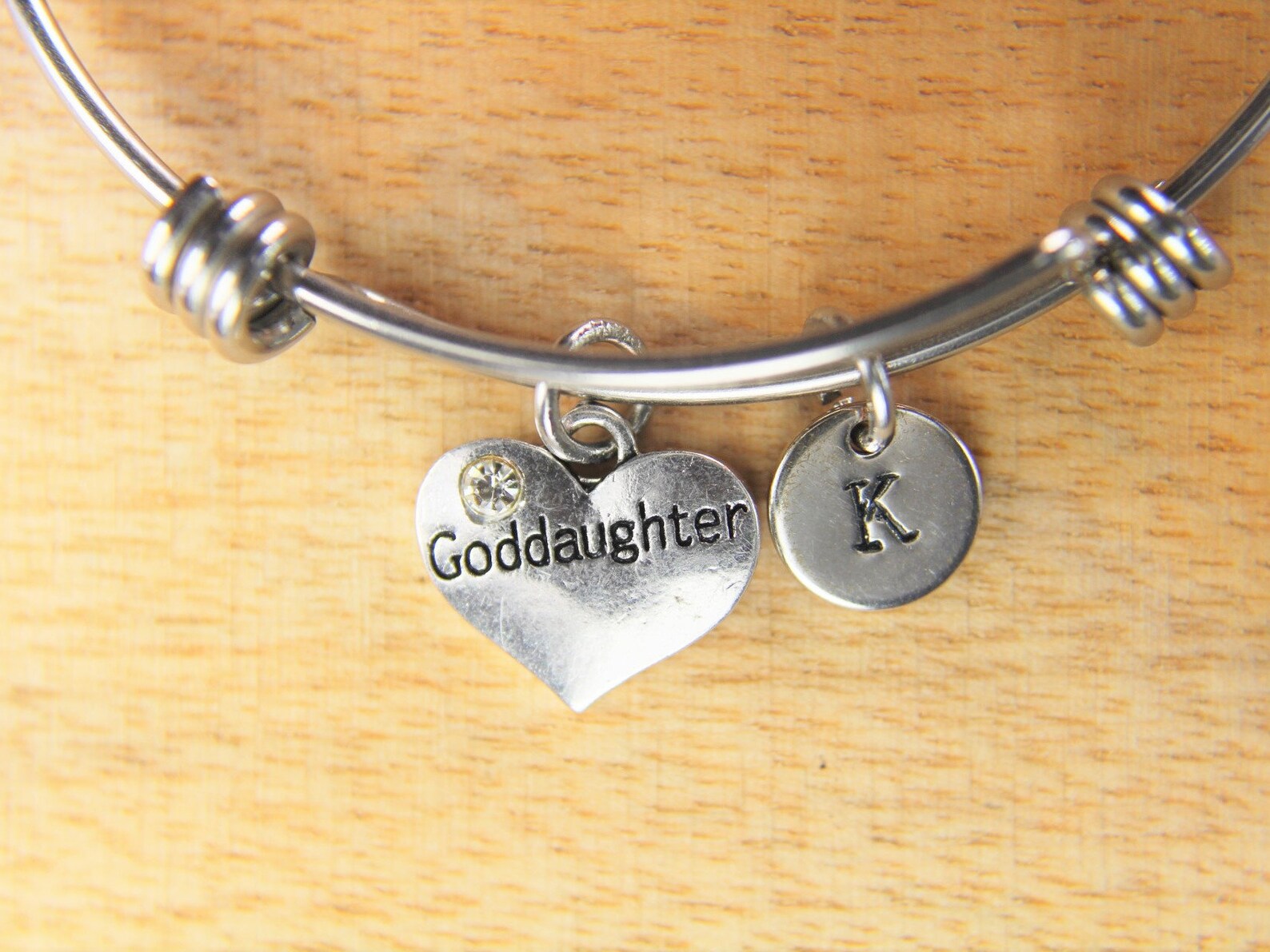 Goddaughter Bracelet Silver Goddaugther Charm Bangle Daughter Jewelry ...
