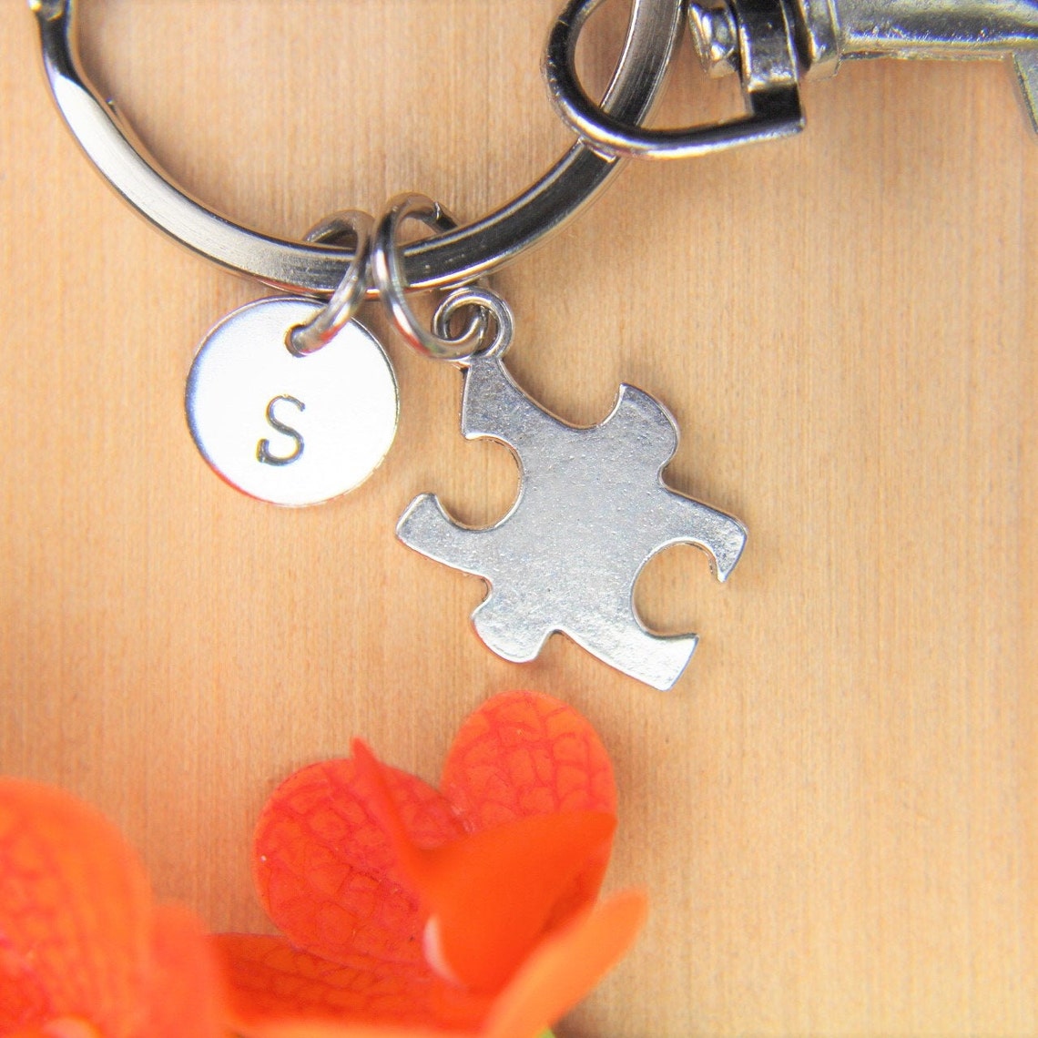 Silver Puzzle Charm Keychains Puzzle Charm Keychain Puzzle - Etsy France