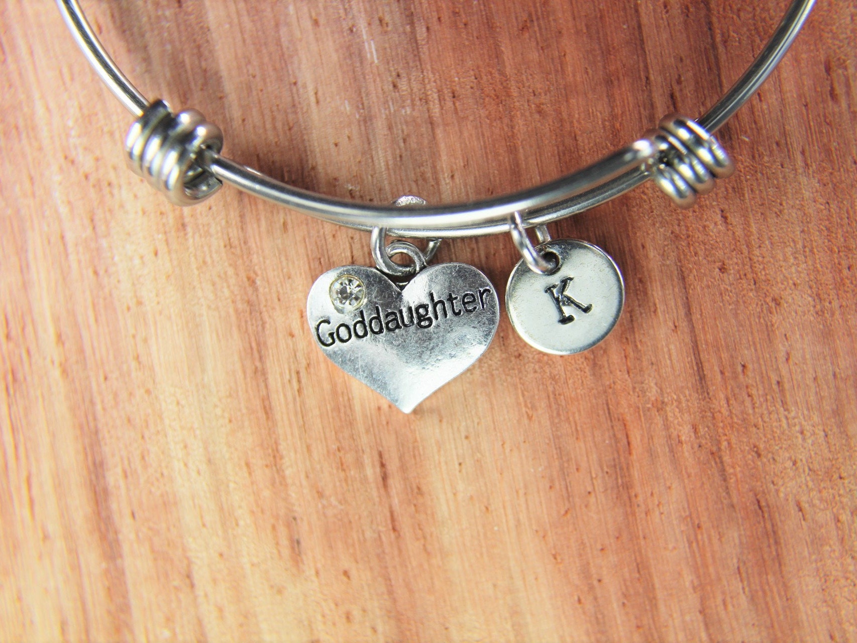 Goddaughter Bracelet Silver Goddaugther Charm Bangle Daughter Jewelry ...