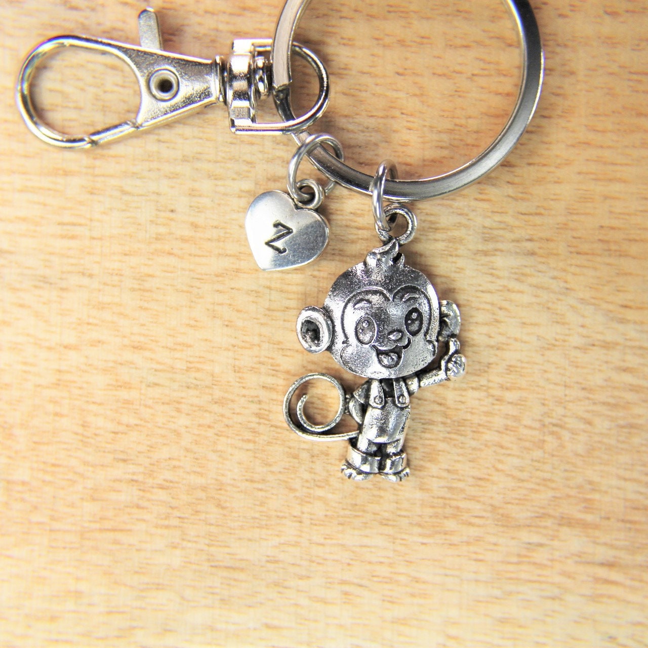 Monkey Keyring Silver Monkey Charm Keyring Mild Monkey Gift - Etsy.de