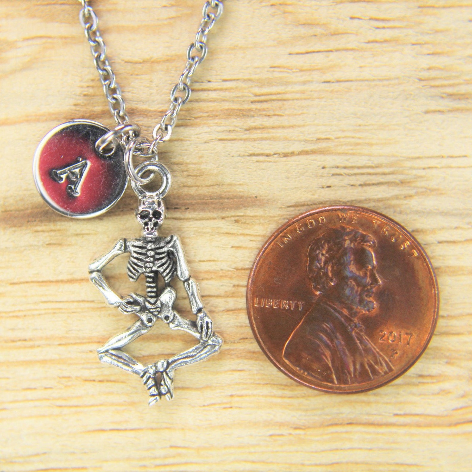 Skeleton for Halloween Necklace Silver Skeleton Charm Necklace ...