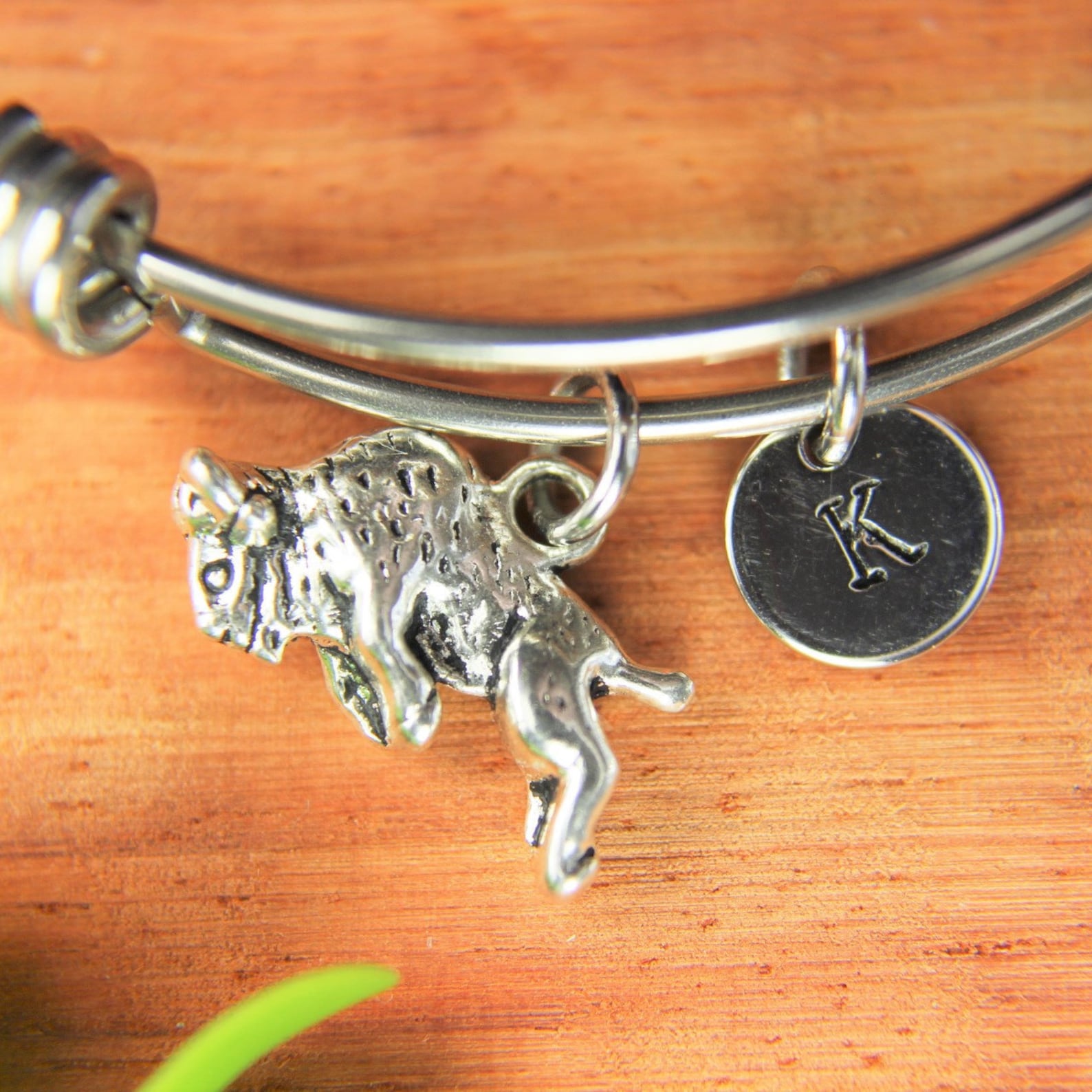 Silver Bison Charm Bracelet Buffalo Charm Bangle Bison Charm - Etsy