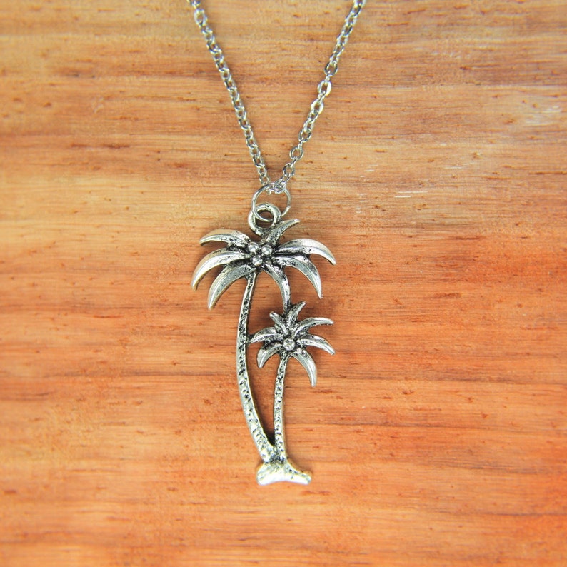 Silver Coconut Tree Charm Necklace Coconut Tree Charm Coconut - Etsy