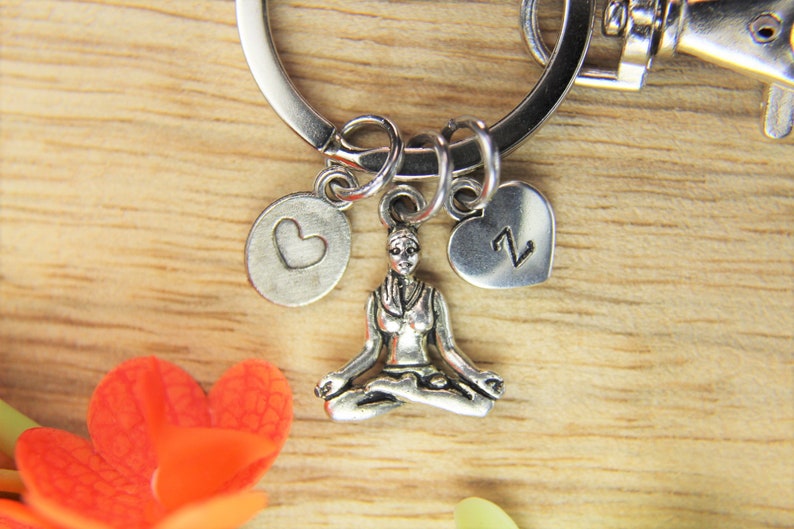 Yoga Keychain Silver Yoga Charm Keychain Yogi Charm Love Gift - Etsy