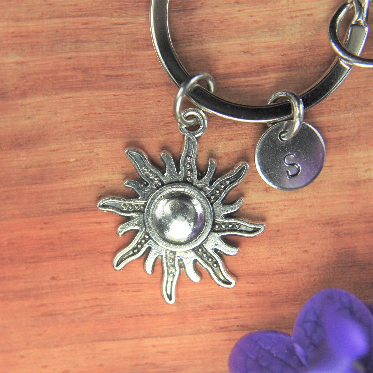 Sun Keyring Silver Sun Charm Keyring Sun Charms Sun Pendant - Etsy