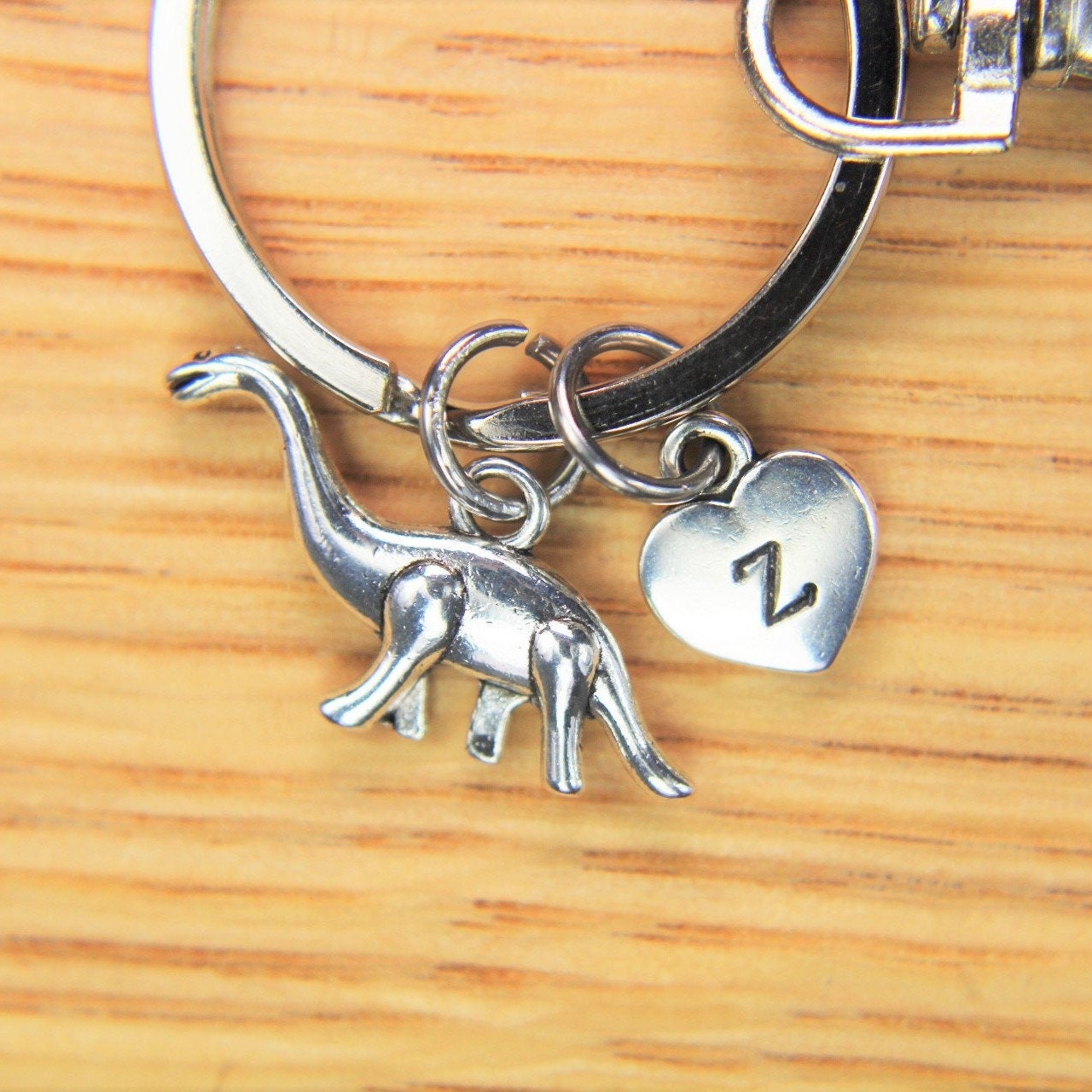 Dinosaur Charms Silver Dinosaur Charm Keychain Animal Chain Dinosaur ...