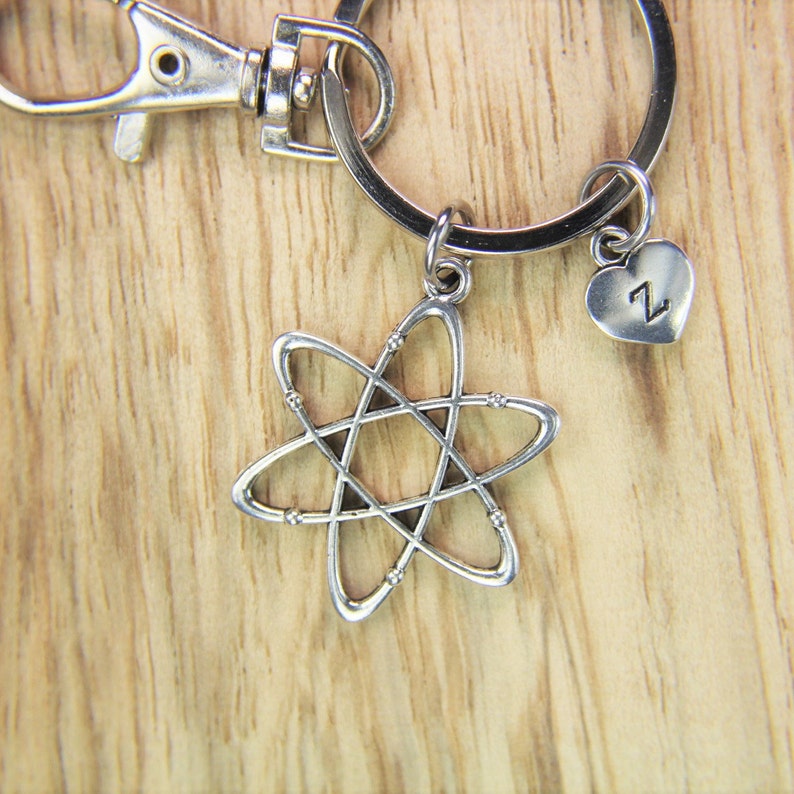 Silver Atom Charm Keyring Science Teacher Gift Atomic Symbol - Etsy