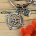Silver Compass Charm Keychain Compass Keychain Traveler Key - Etsy