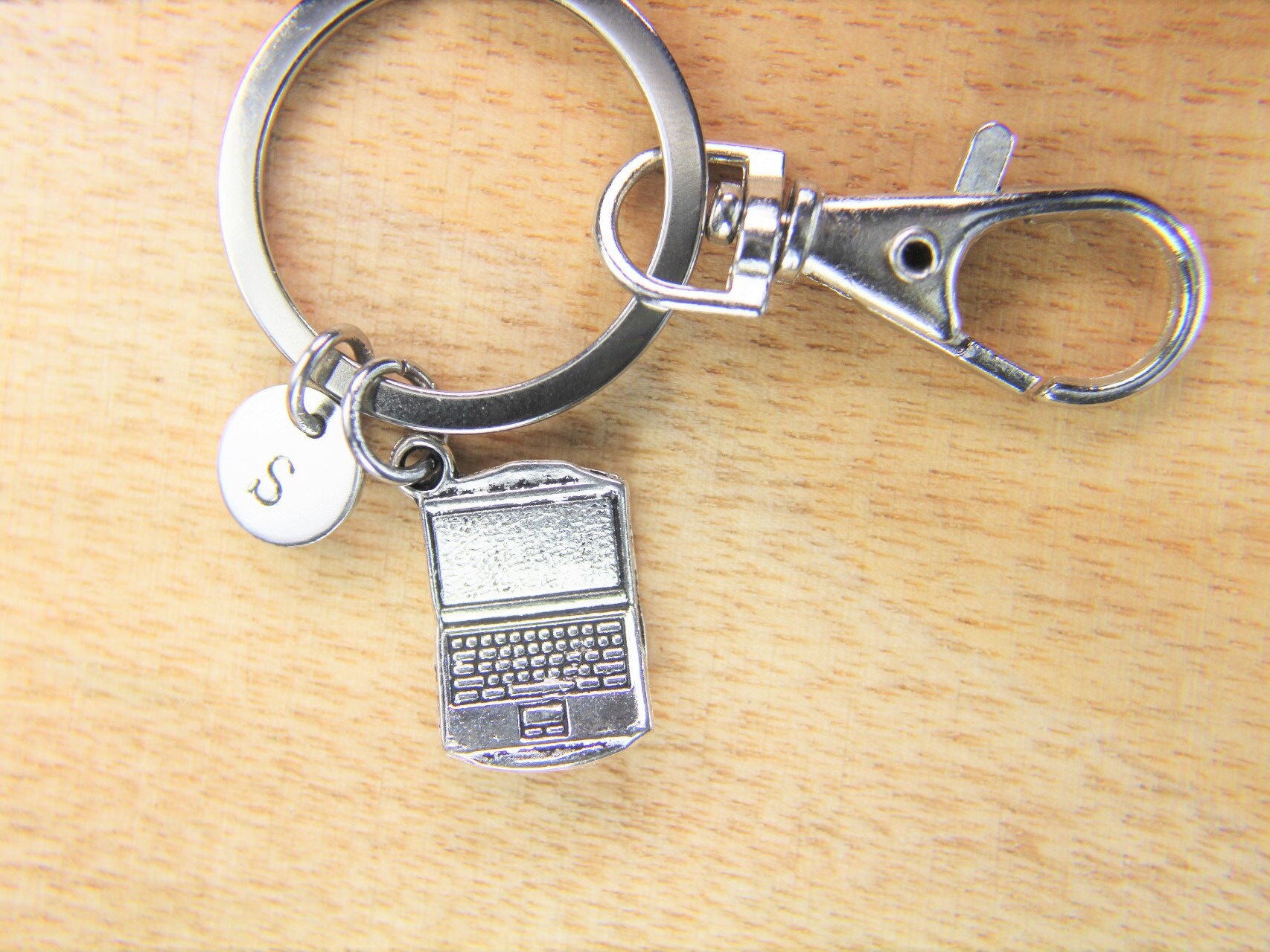 Silver Laptop Charm Keychain Laptop Charm Keychain Computer | Etsy