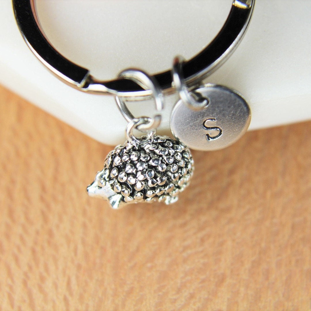 Silver Hedgehog Charm Keychains Hedgehog Charm Keychain Animal Keyring ...